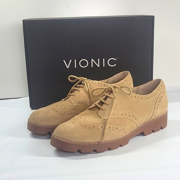 Vionic | Shoes | New Vionic Alfina Leather Suede Lace Up Oxford Shoes ...